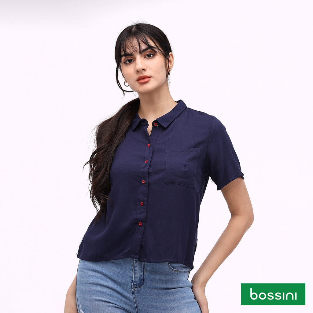 Bossini Ladies Bold Twill Rayon Short Sleeve Blouse OST04-0115 | Shopee ...