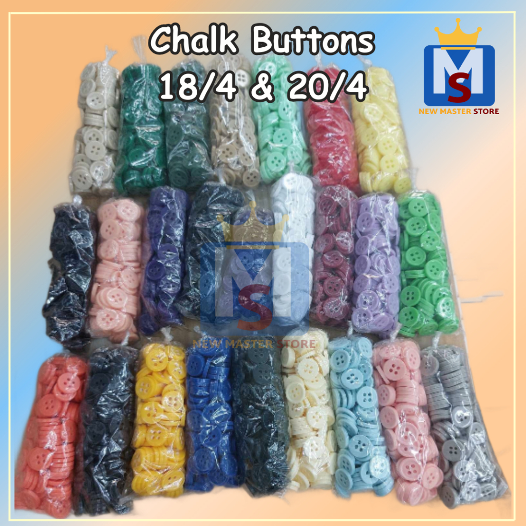Chalk Buttons 18/4 & 20/4 [Per Gross (144 Pcs)] | Shopee Philippines