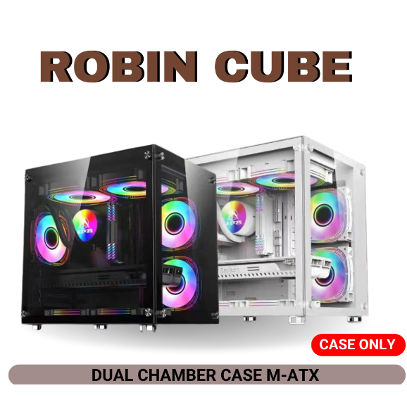 KEYTECH Robin Cube DUAL CHAMBER CASE MICRO ATX MINI ITX Computer Case ...