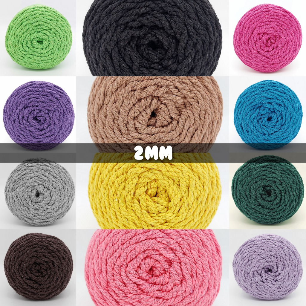 Yarns Art: COTTON CORD/MACRAME CORD 2mm/3 ply SOFT TWISTED NATURAL ...