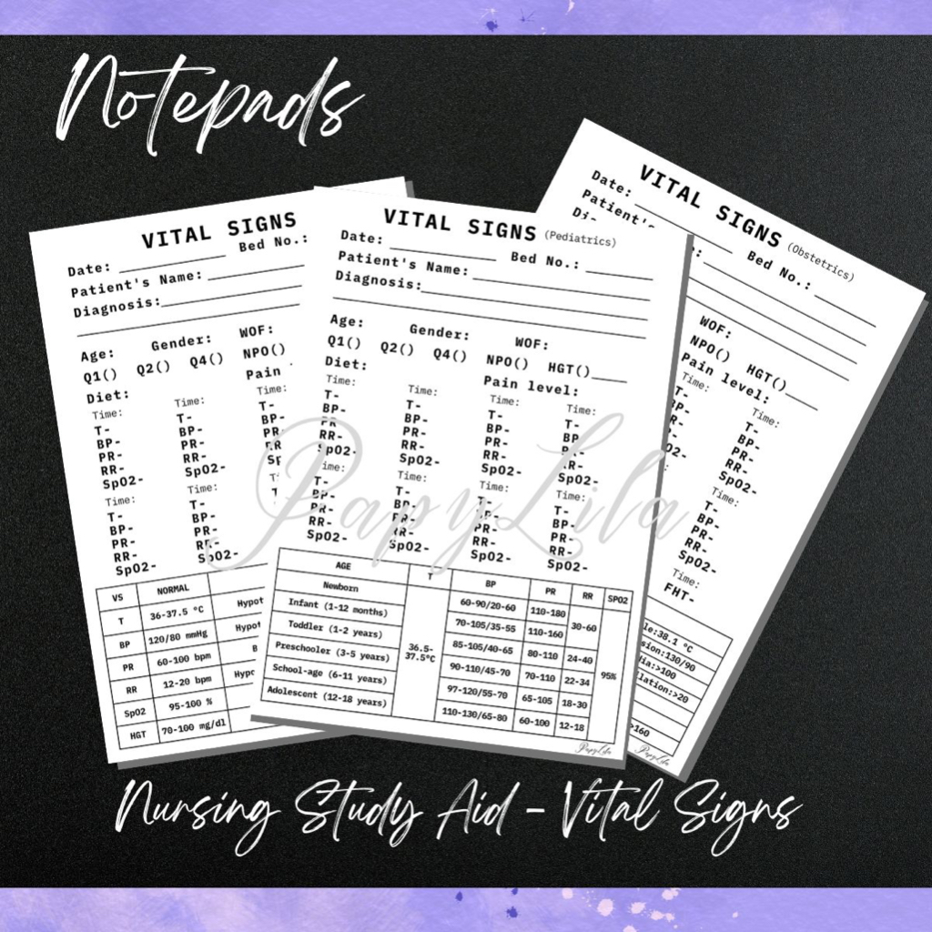 Vital Signs Notepad Nursing Students Study Aid | Shopee Philippines