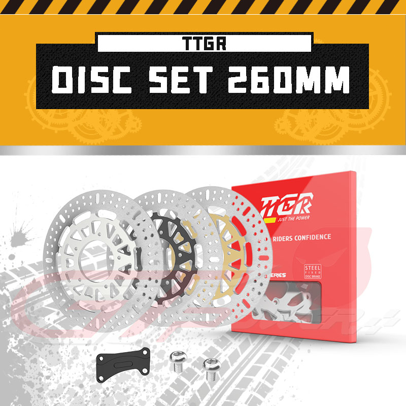 TTGR Lighten Disc CLICK 150i 260MM 5 HOLES BLACK / SILVER / GOLD ...