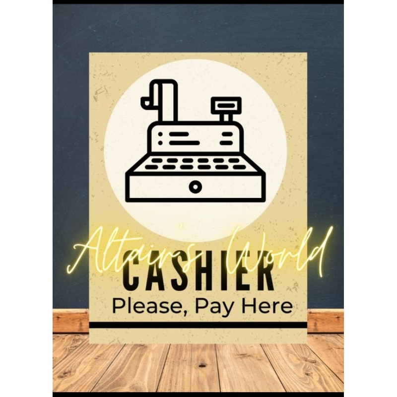 Cashier Signage / Order Here Signage / Pay Here Sign Laminated Signage ...