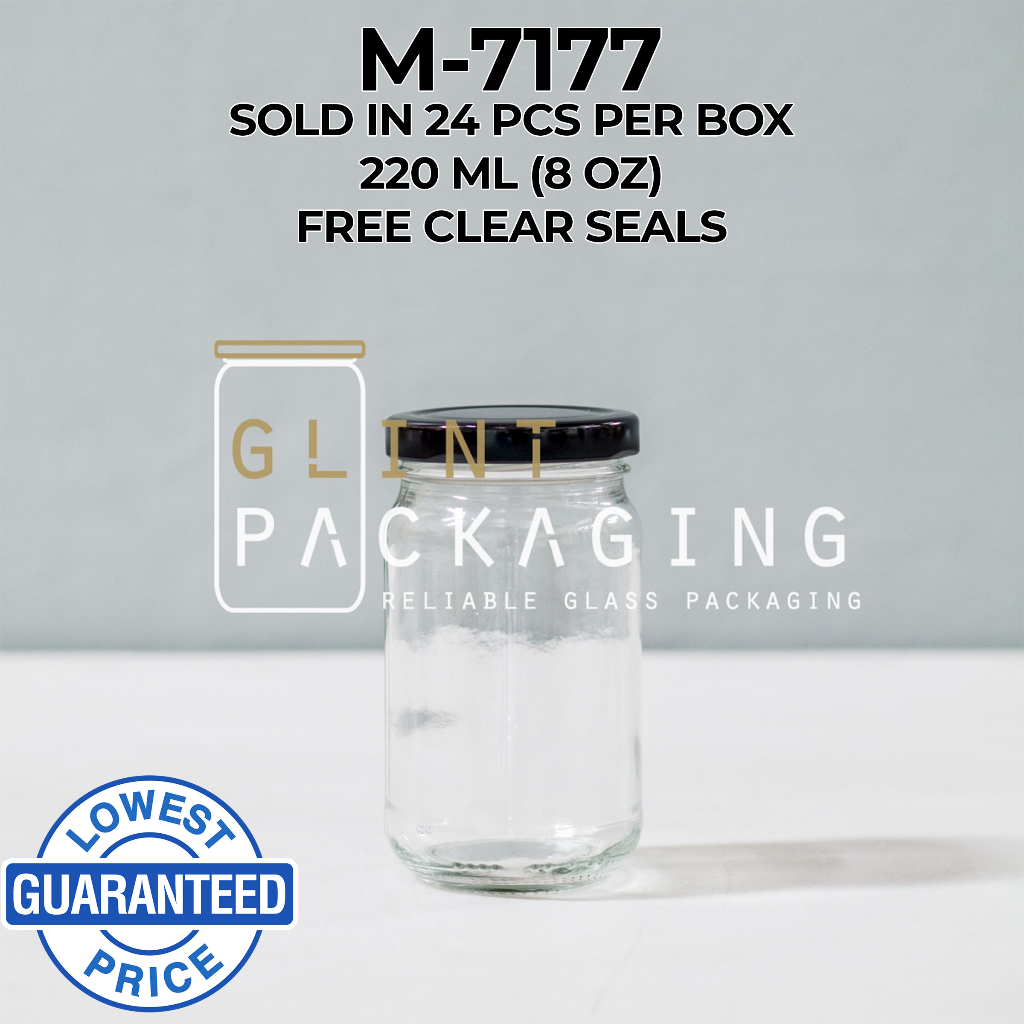 24pcs M-7177 8oz/220ml Glass Jars with FREE seals - Generic Packers Jar ...