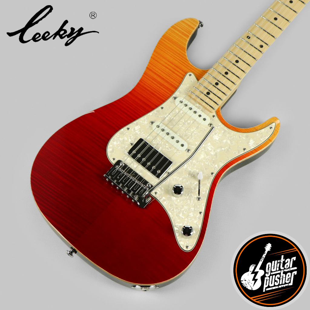 Leeky S-Series S25 S-Style Electric Guitar (Flamed Maple Top/Maple ...