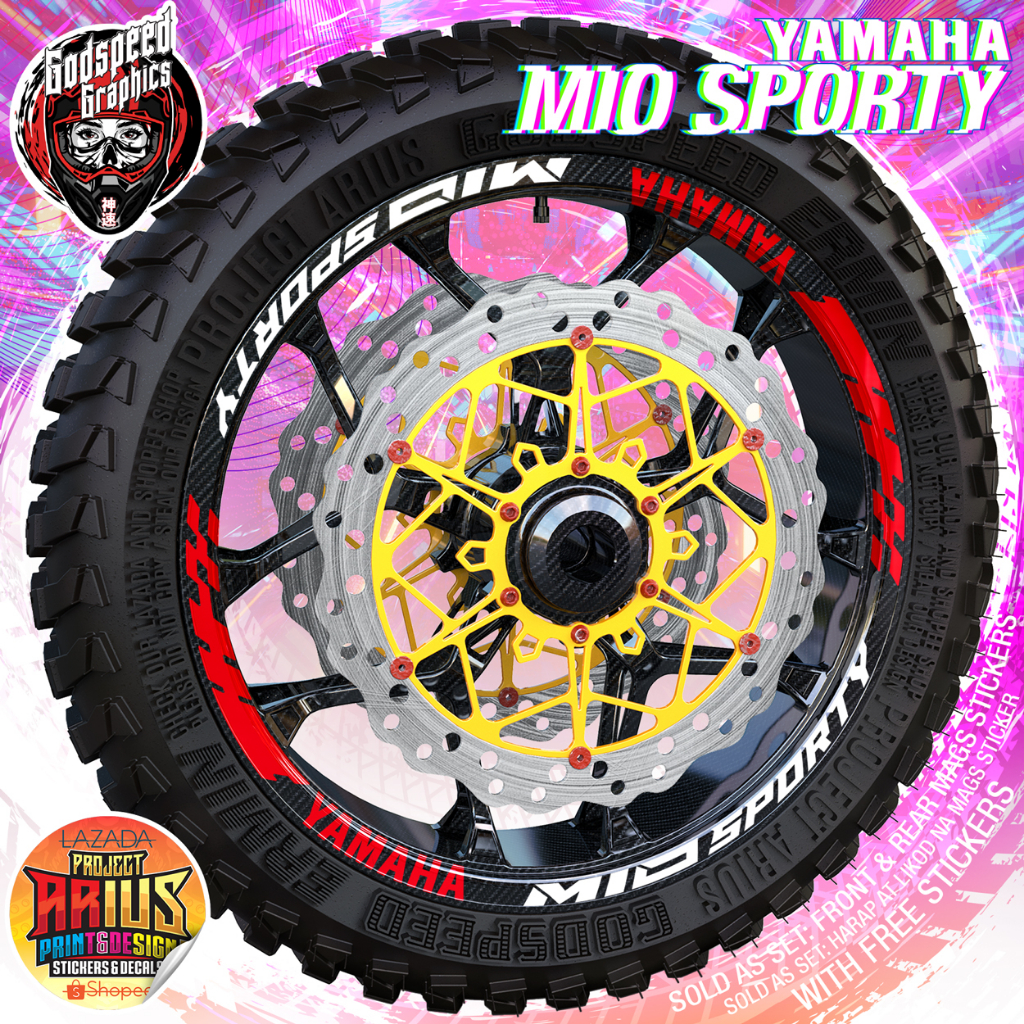 Mags Sticker for Yamaha MIO Sporty (Set: Harap at Likod 4 Sides ...