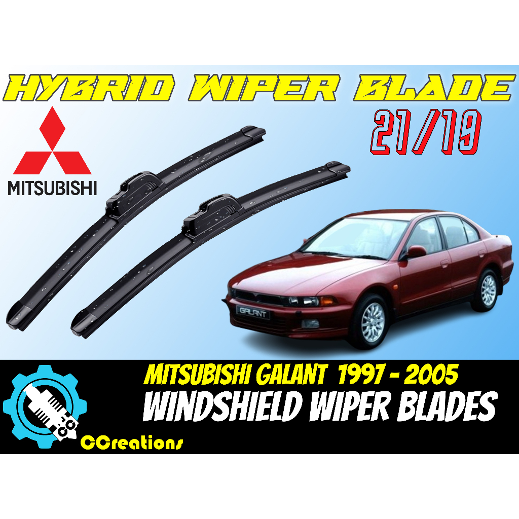 MITSUBISHI GALANT 1997-2005 FRAMLESS BANANA TYPE CAR WIPER BLADE (21/19 ...