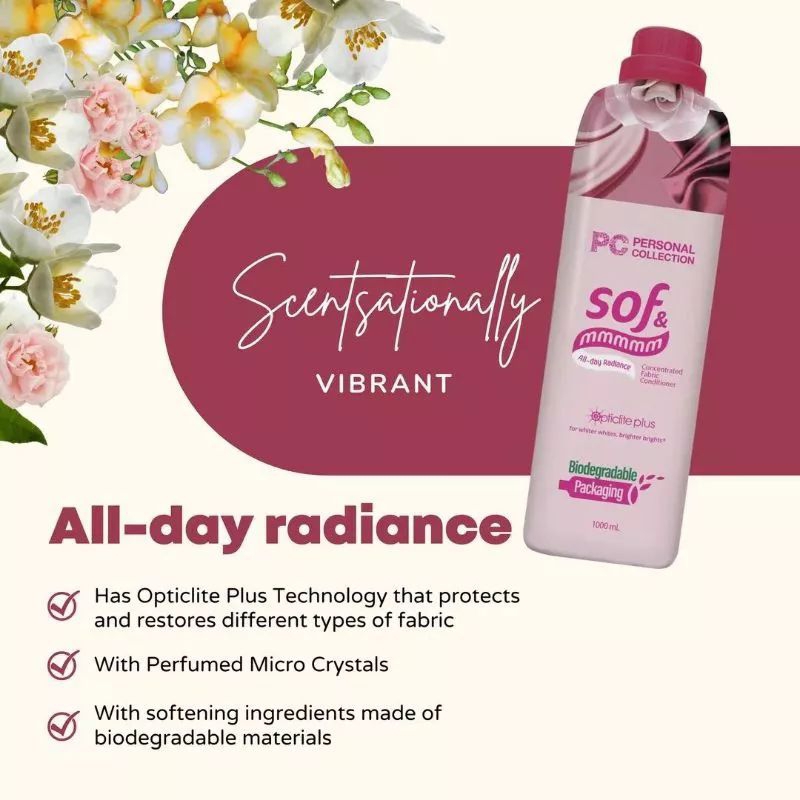 PC SOF ALL DAY RADIANCE CONCENTRATED FABRIC CONDITIONER 1L | Shopee ...