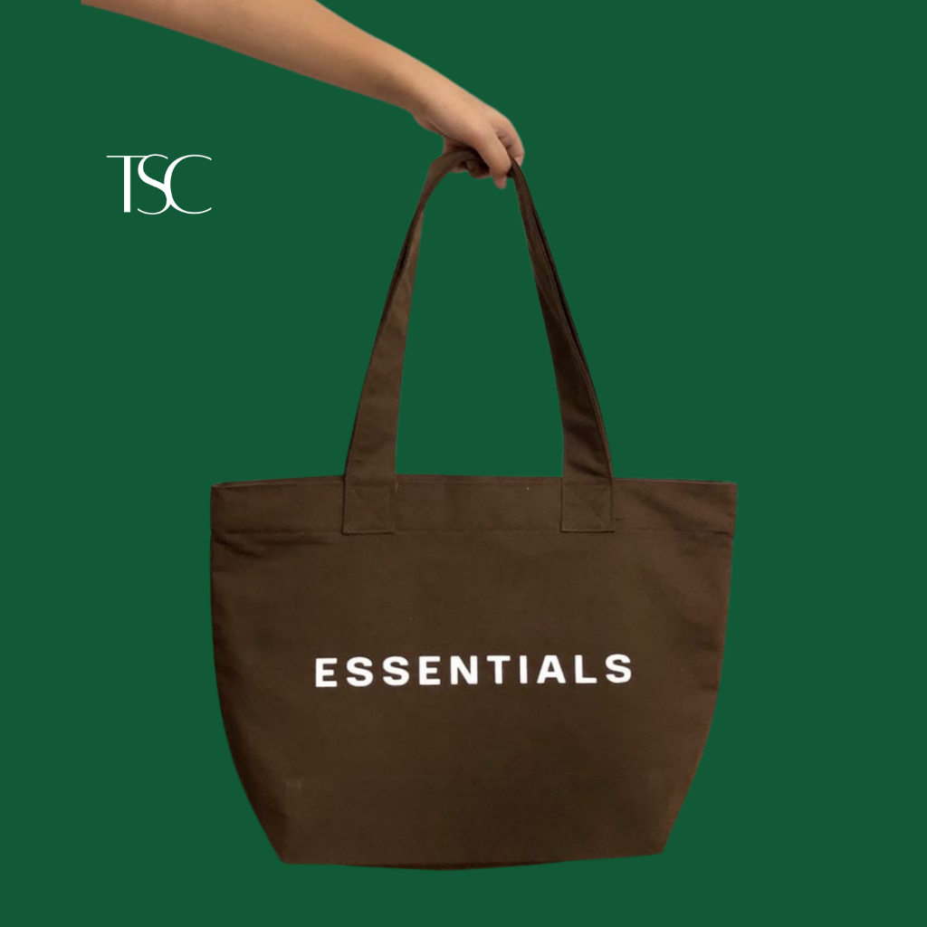Essentials Tote in Brown (Premium Quality Canvas) | Shopee Philippines
