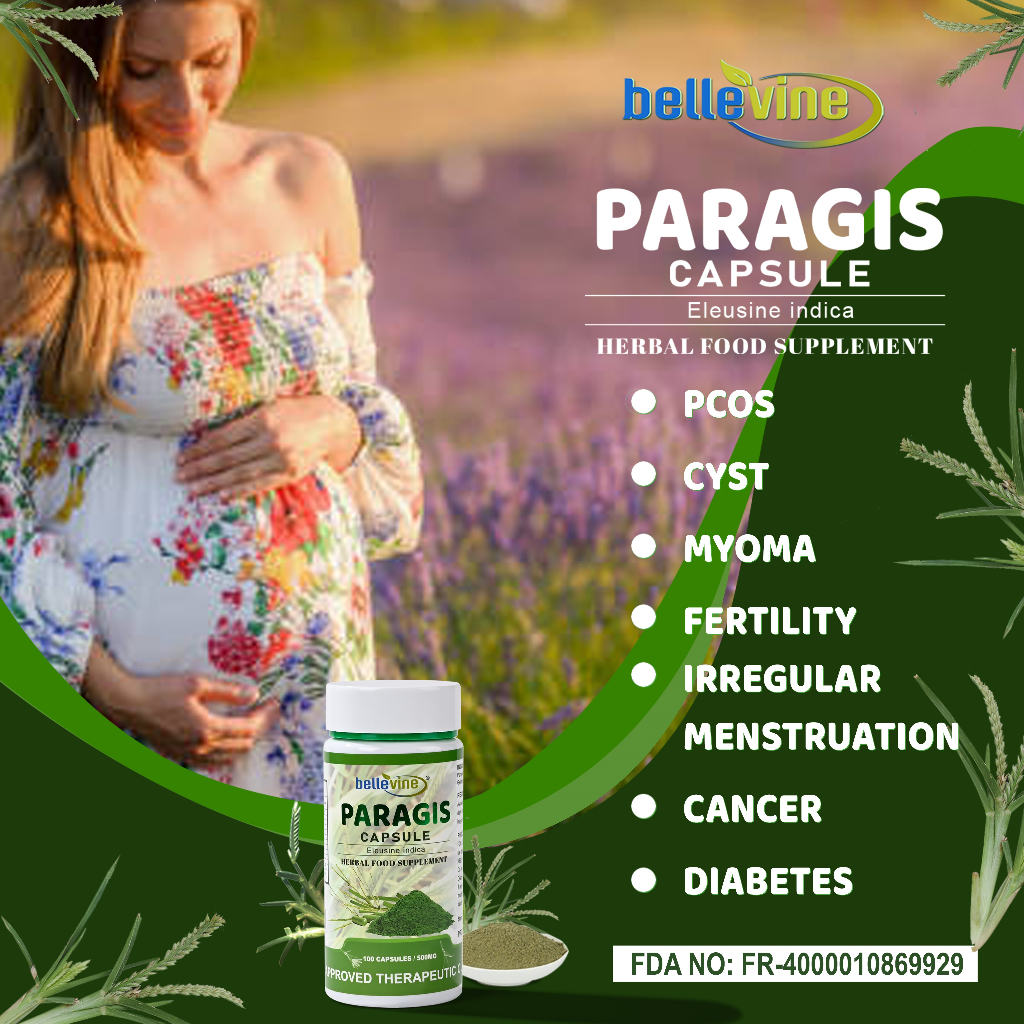 Authentic Paragis Herbal Supplement 100 Capsules (Eleusine Indica ...