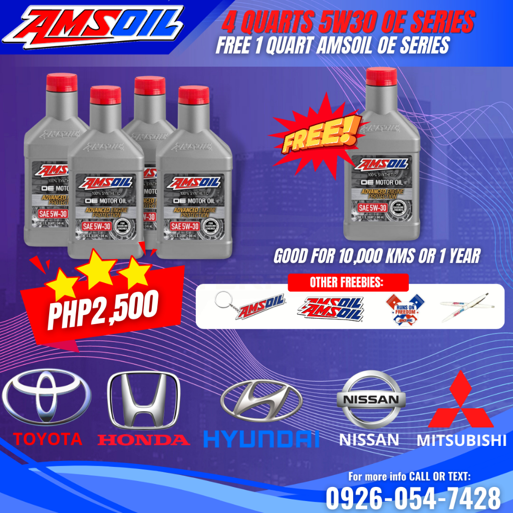 AMSOIL 0W20/5W30/5W40 OE SERIES (4 QUARTS+ FREE 1 QUART) | Shopee ...