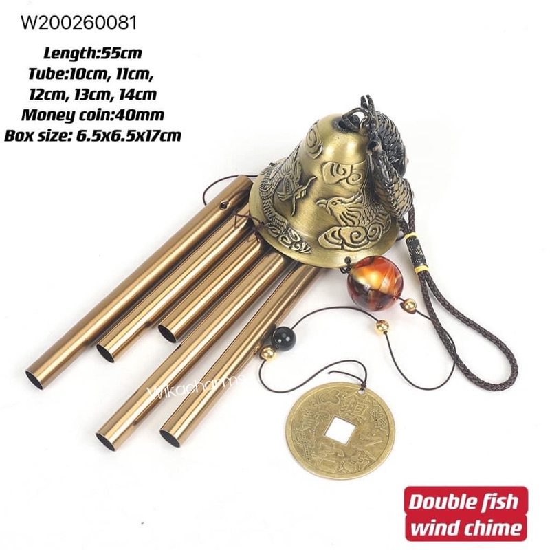 (wikacharms) double fish fengshui bell wind chime | Shopee Philippines