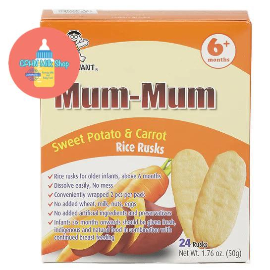 Mum-Mum Sweet Potato & Carrot Rice Rusks 50g | Shopee Philippines