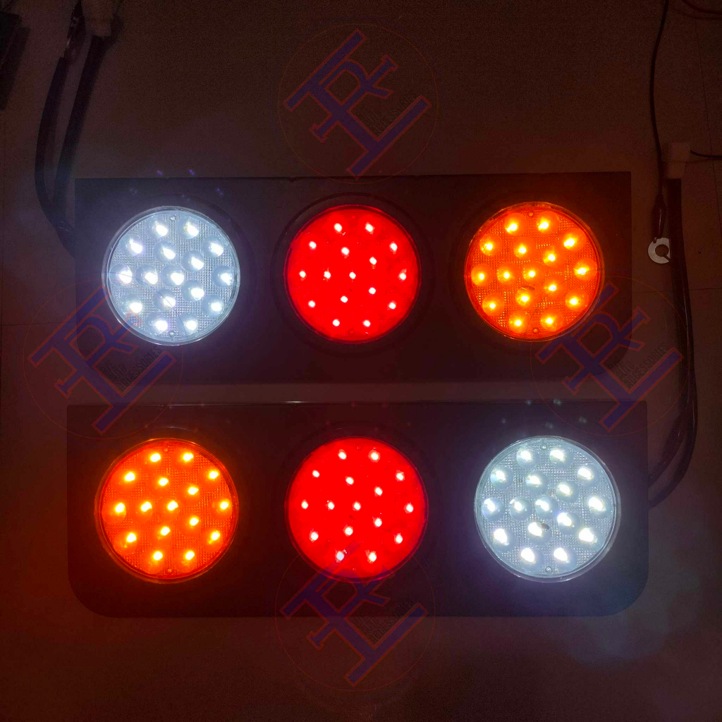 1 Pair (2 Pcs) - 24V 3 Slotted Heavy Duty Waterproof LED 4 inch Round ...