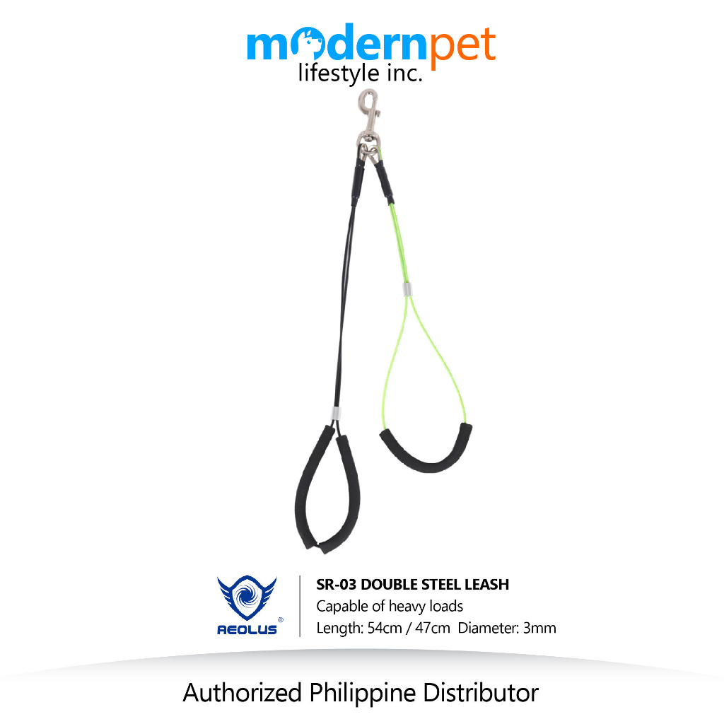 AEOLUS HEAVY DUTY STEEL GROOMING LEASH - DOUBLE LEASH | Shopee Philippines