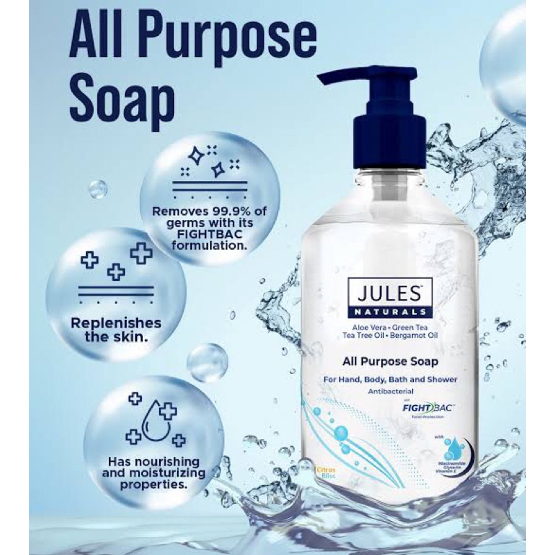 Jules All Purpose Antibacterial Soap 1 Liter | Shopee Philippines
