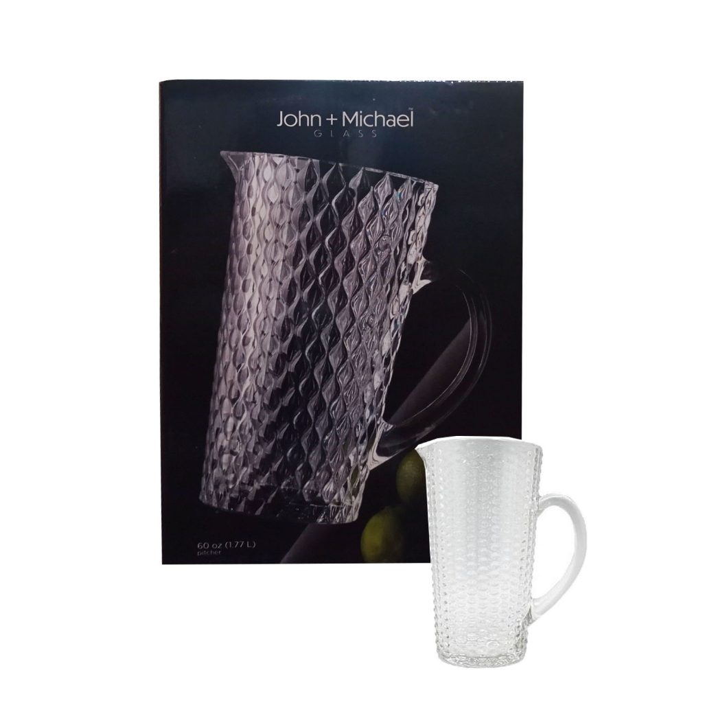 John + Michael Dimple Glass 60 oz 1.77L Pitcher by HomeEssentials ...
