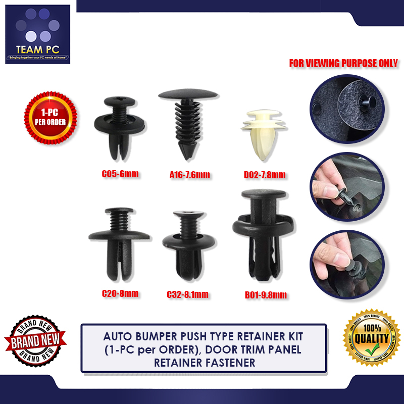 AUTO BUMPER PUSH TYPE RETAINER KIT (1-PC per ORDER), DOOR TRIM PANEL ...