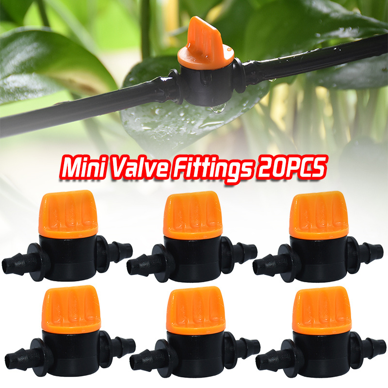 20pcs 4/7mm Controller 1/4" Pipe Mini Valve Watering Hose Garden Water ...