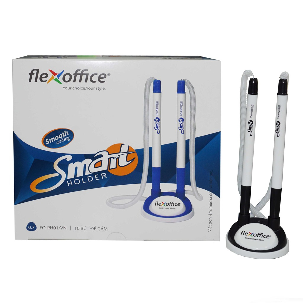 FLEX OFFICE Double 0.7mm Pen with String Holder Set (BLACK) | Shopee ...