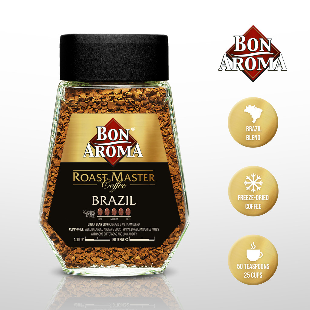 Bon Aroma Roast Master Coffee Brazil Freeze Dried 100g | Shopee Philippines