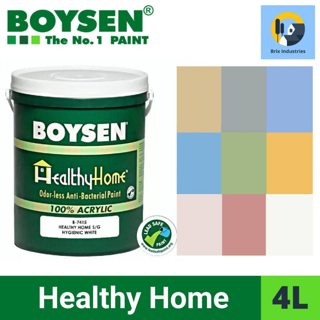 Boysen Healthy Home Odorless Antibacterial Latex Paint 4 Liter (Gallon ...