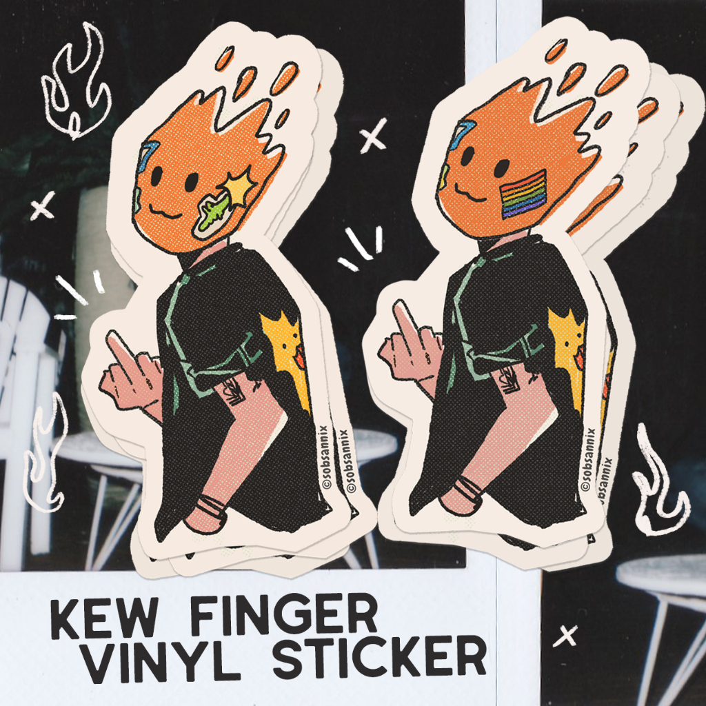 Kew Finger Vinyl Waterproof Sticker | Laptop and Tumbler stickers ...