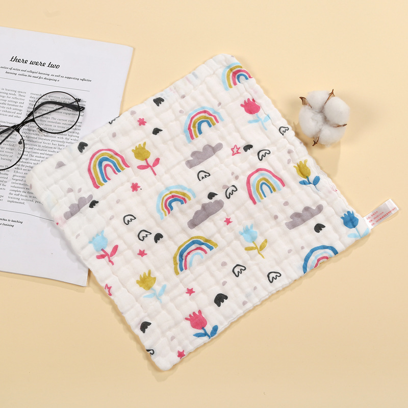 super soft baby cotton towel cartoon children's square towel Children's ...