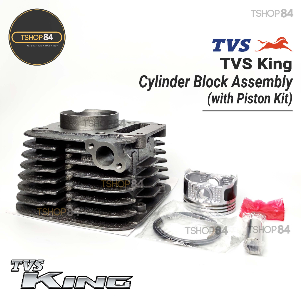 TVS King Cylinder Block Assembly #38 for CARB [Piston Kit included ...