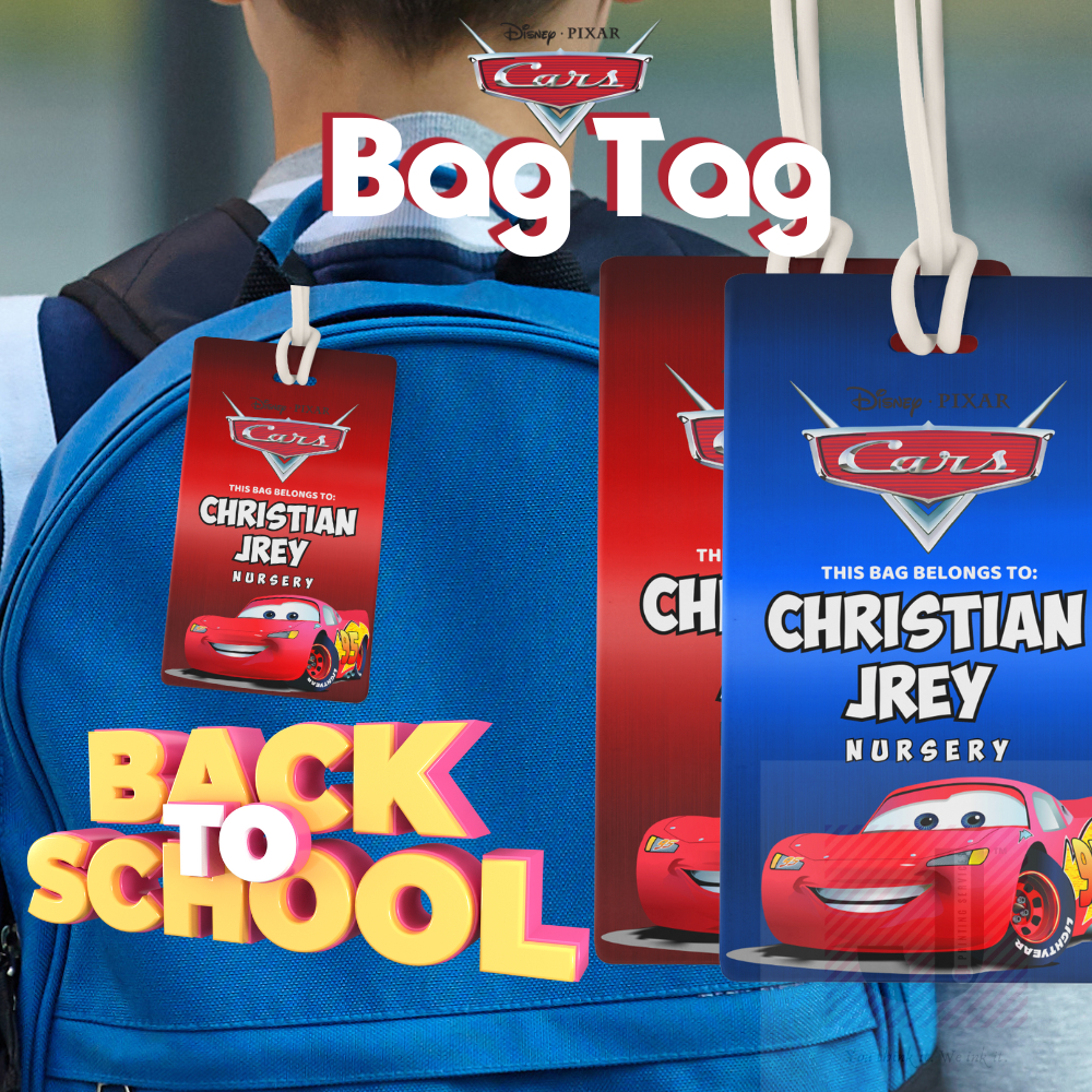 DISNEY CARS Luggage Tag | Personalized Airplane Tag | Customized Disney ...
