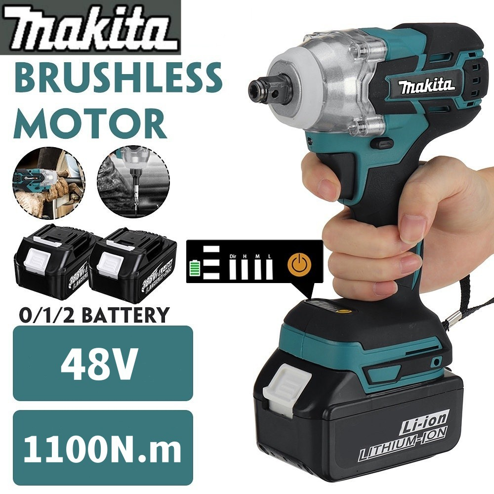 MAKITA 48V Cordless Impact Wrench Original Heavy Duty Brushless Impact Wrench With 2 Pcs Battery ...