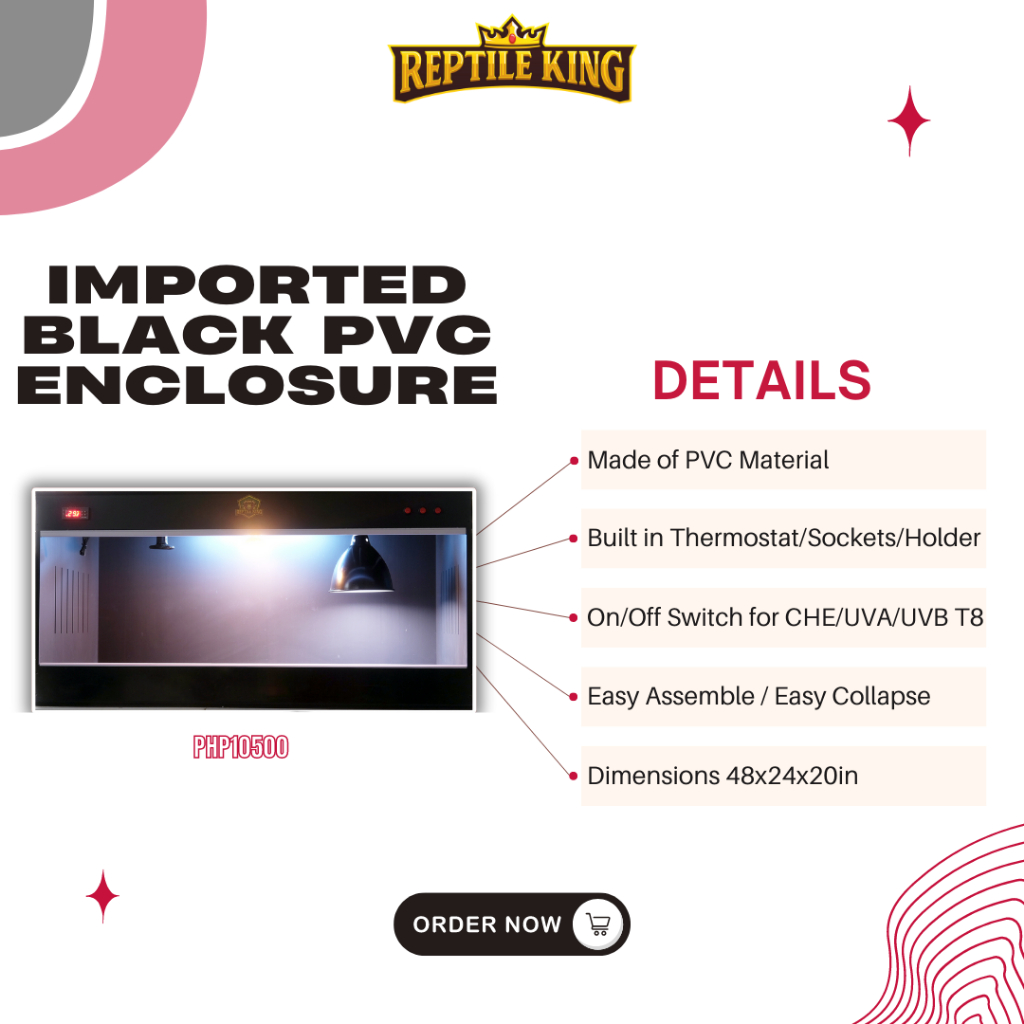 PVC Reptile Enclosure Shelter Box for Tortoise Iguana Gecko Built In ...