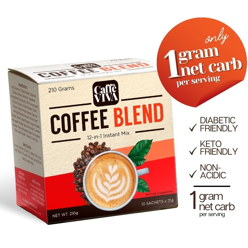 Caffe VIVA Low Carb Coffee Blend 12 in 1 Sugar free Shopee Philippines
