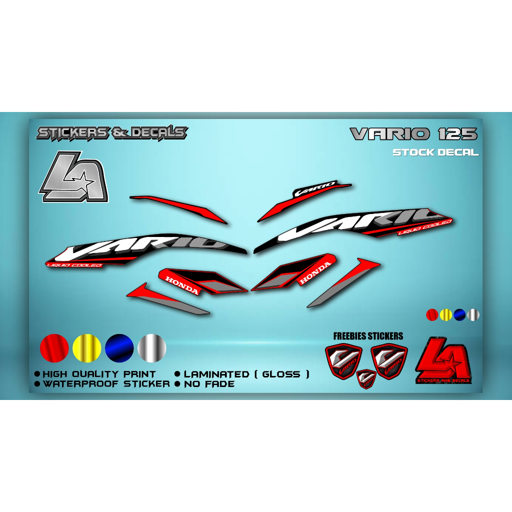 HONDA vario 125i ( click ) v2 stock decal l.a - A | Shopee Philippines