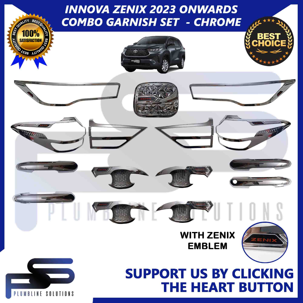 Toyota Innova / Zenix Set 2023 Onwards Black or Chrome Car Accessories ...