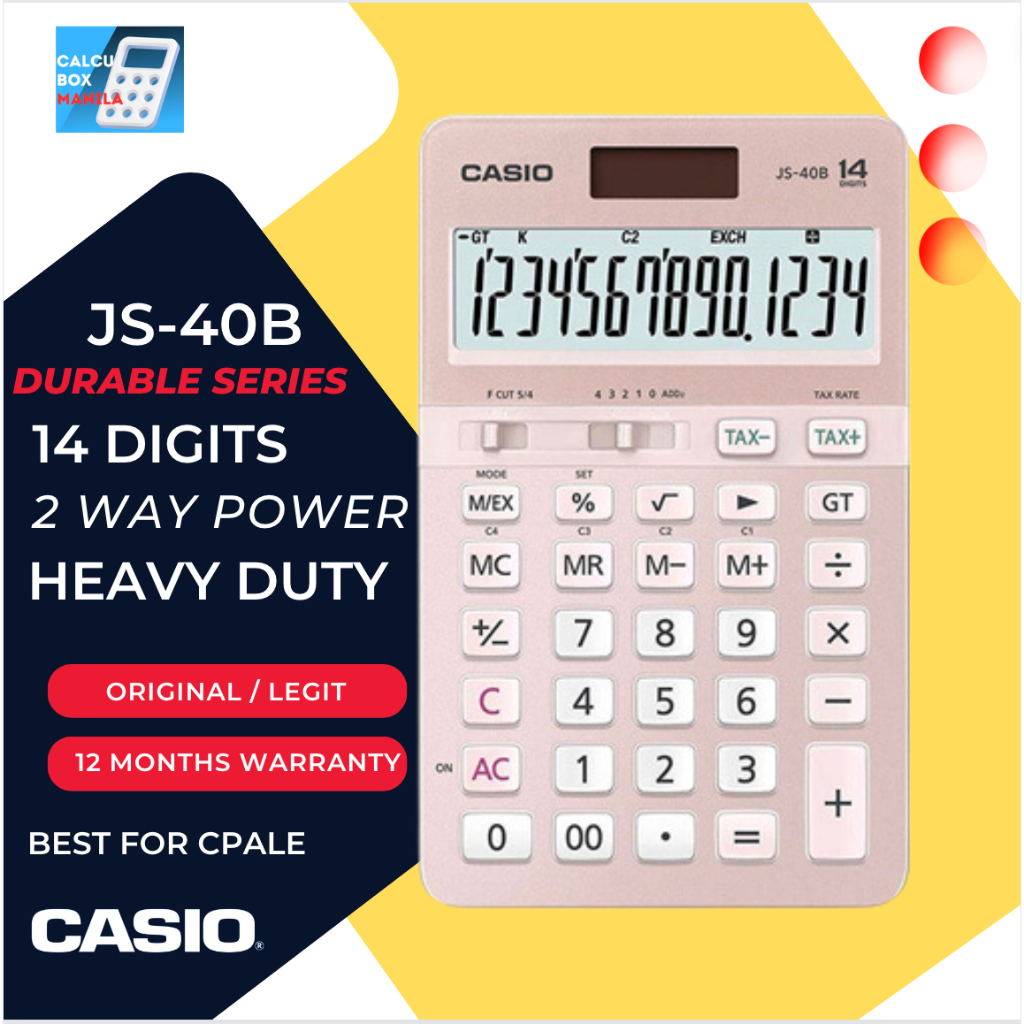 CASIO JS40B HEAVY DUTY DESKTOP CALCULATOR 14 DIGITS | Shopee Philippines
