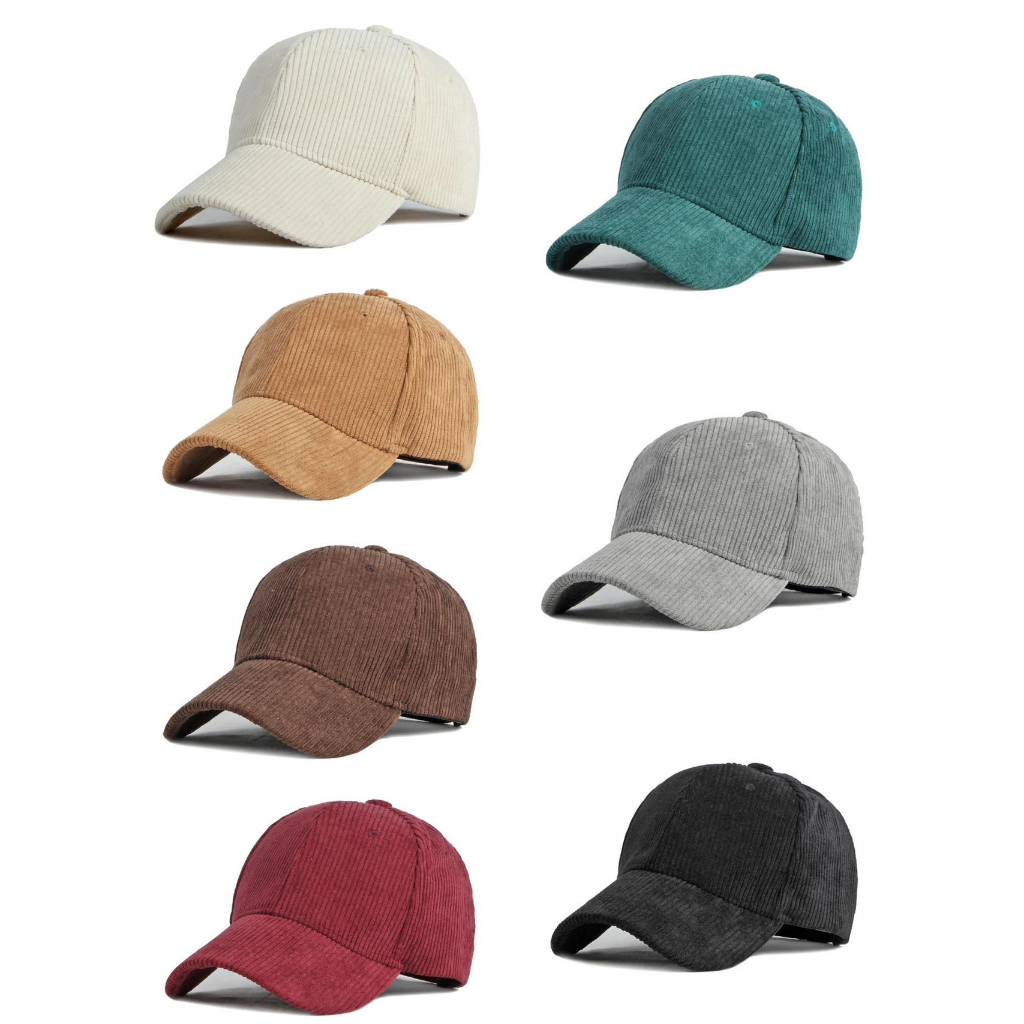 RAINBOWCO Corduroy Korean Baseball Cap Unisex Fashion Cap For Men And ...