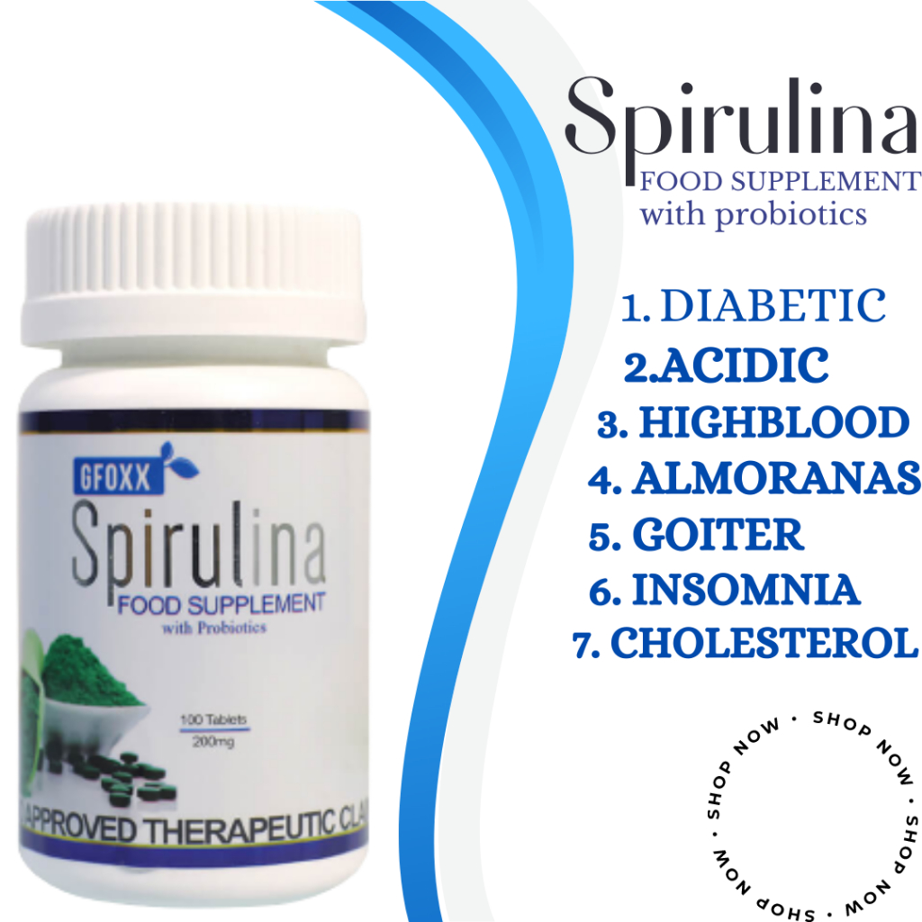 Original Gfoxx Spirulina with Probiotics 100 Tablets | Shopee Philippines