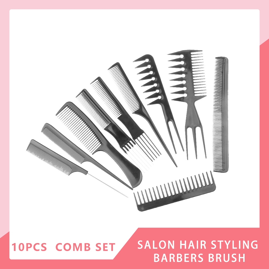 10pcs professional comb set 10Pcs Black Pro Salon Hair Styling Barbers ...