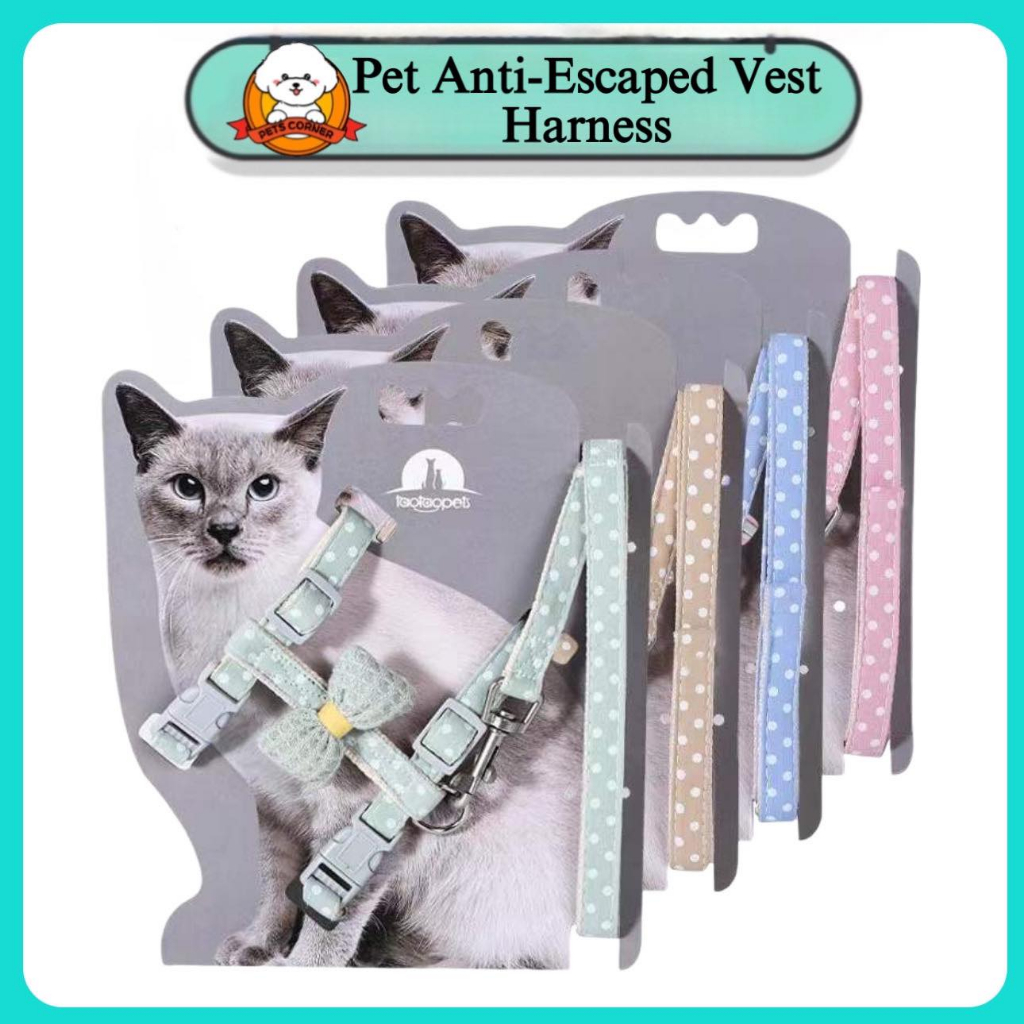 Dog Cat Protective Anti-Escape Vest Harness Soft Adjustable Pet Walking ...
