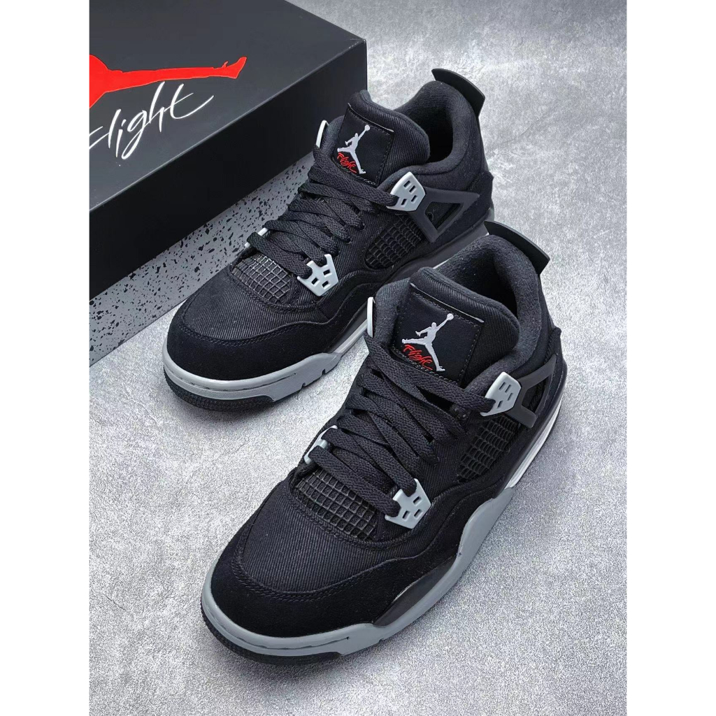 Jordan Air Jordan 4 retro se"black canvas" mid-cut basketball shoes ...