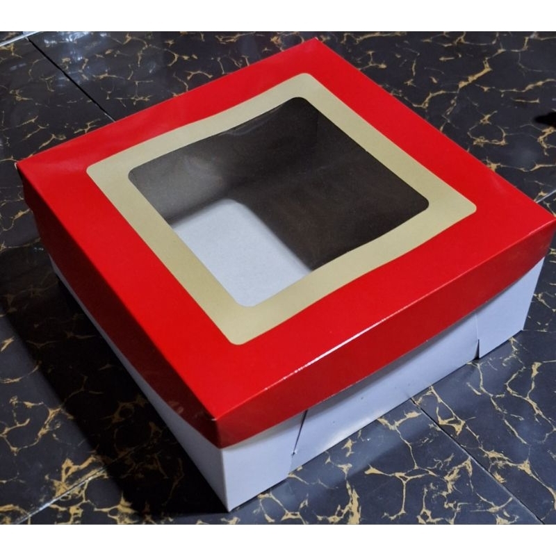 12X12X5 CAKE BOX RED/GOLD DESIGN (X10 PCS) | Shopee Philippines