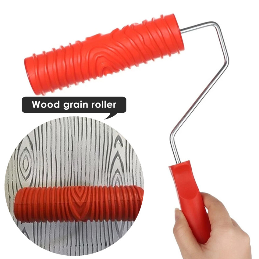 4pcs Wall Brush Hand Tools Arts DIY Wood Grain Paint Roller Paint ...