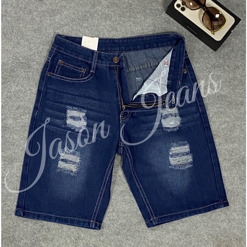 New Korean Fashion Denim Short Tattered Short For Men | Shopee Philippines