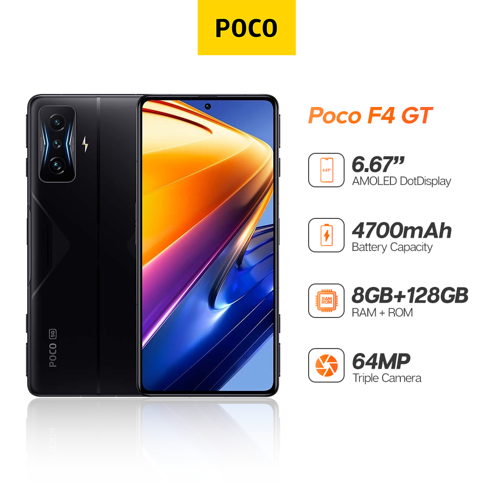POCO F4 GT 8GB RAM 128GB ROM 6.67" flat AMOLED DotDisplay 64MP Triple ...