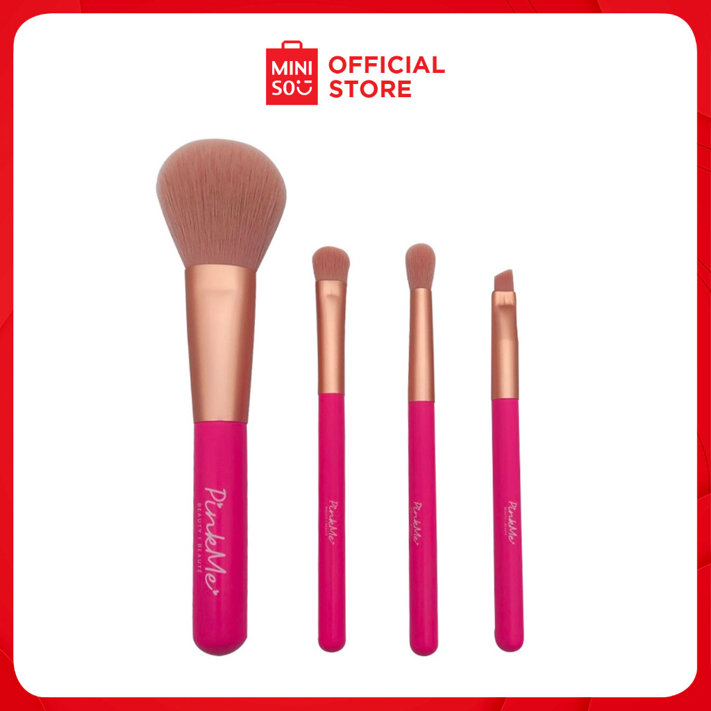 MINISO PINK ME! Series Cosmetic Brush Set 4 pcs | Shopee Philippines