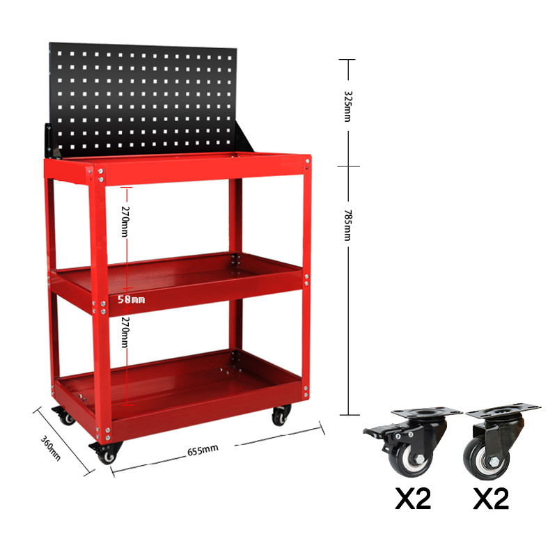 3 Layer Tool Hand Carts Heavy Mechanical Workshop Tool Storage Cart ...
