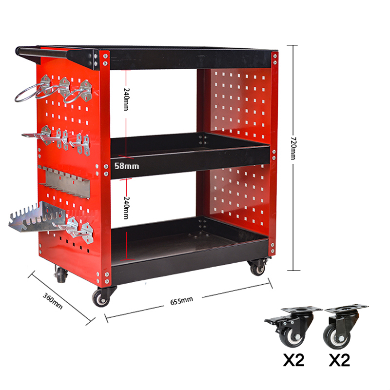 3 Layer Tool Hand Carts Heavy Mechanical Workshop Tool Storage Cart ...