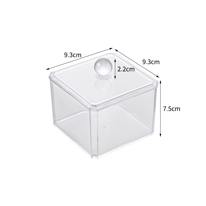 Acrylic Double Layer Clear Dressing Table Cotton Pad Swab Ball Make up ...