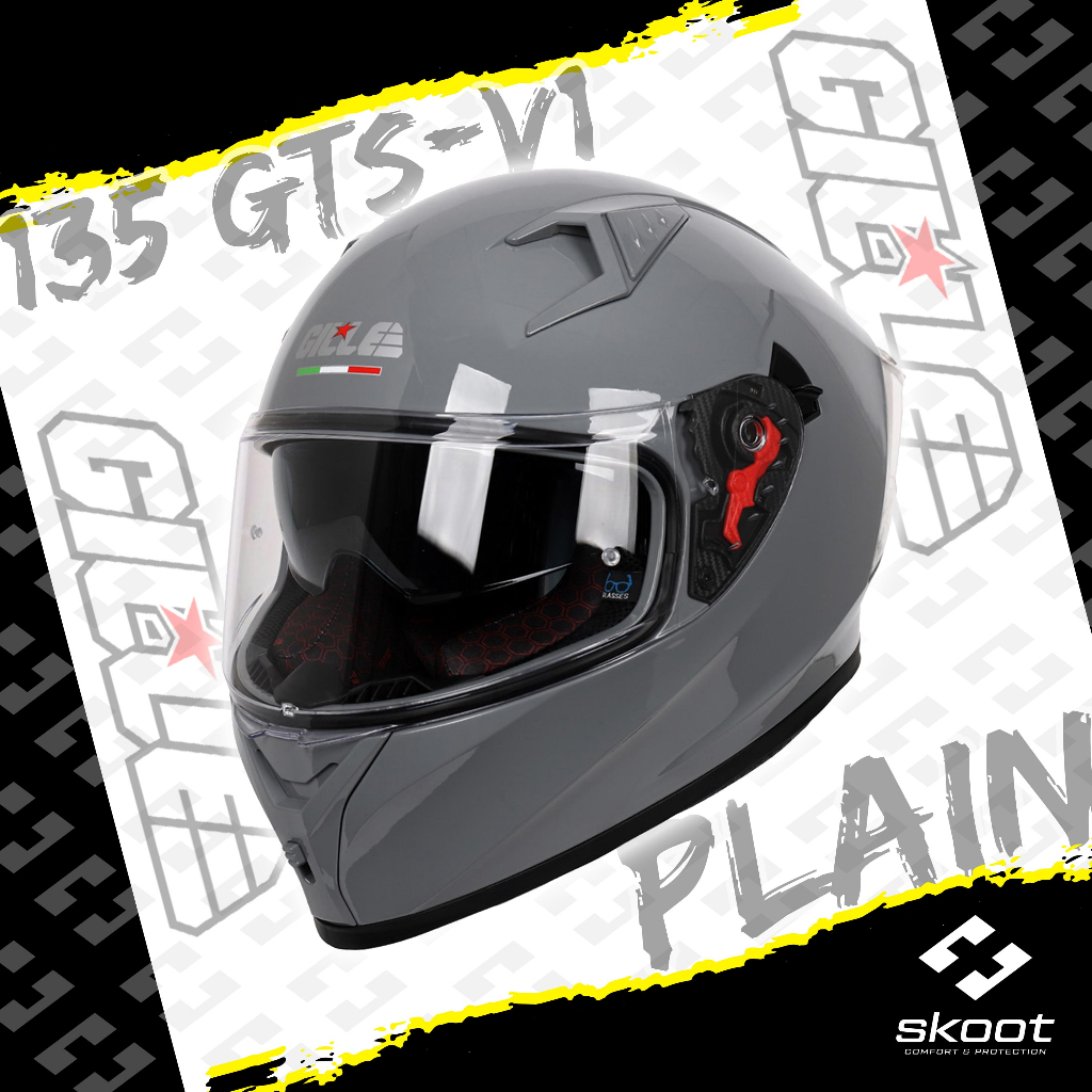 Gille Helmet 135 GTS-V1 PLAIN GRAY Motorcycle Helmets Full Face Dual ...